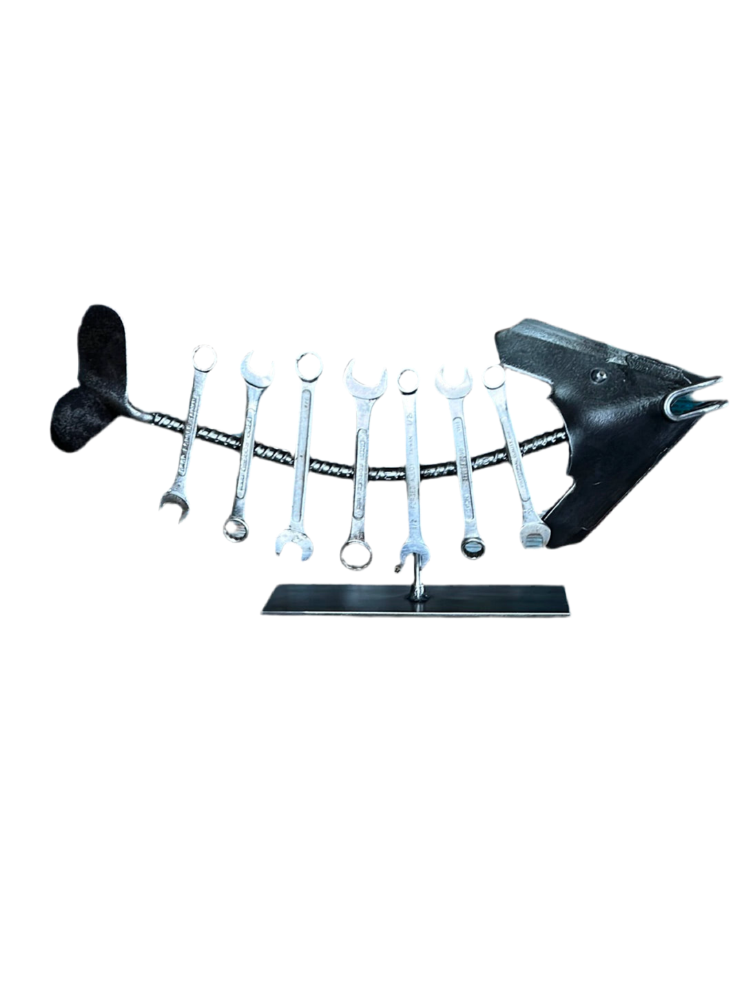 Bonefish (on stand)repurposed reclaimed metals art piece for fishing e ...